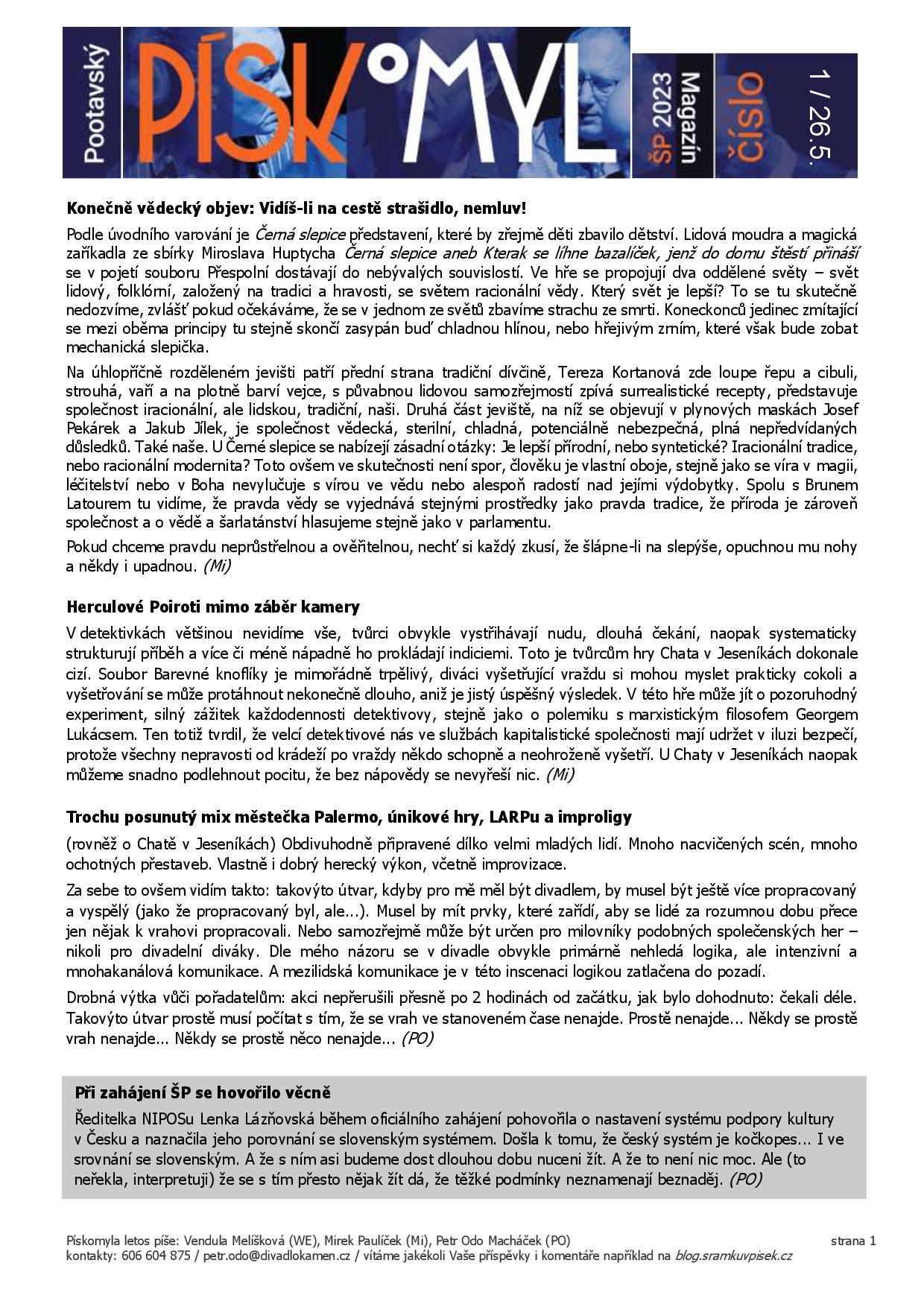 Pootavský Pískomyl – půldeník Šrámkova Písku 2023 | Šrámkův Písek - blog